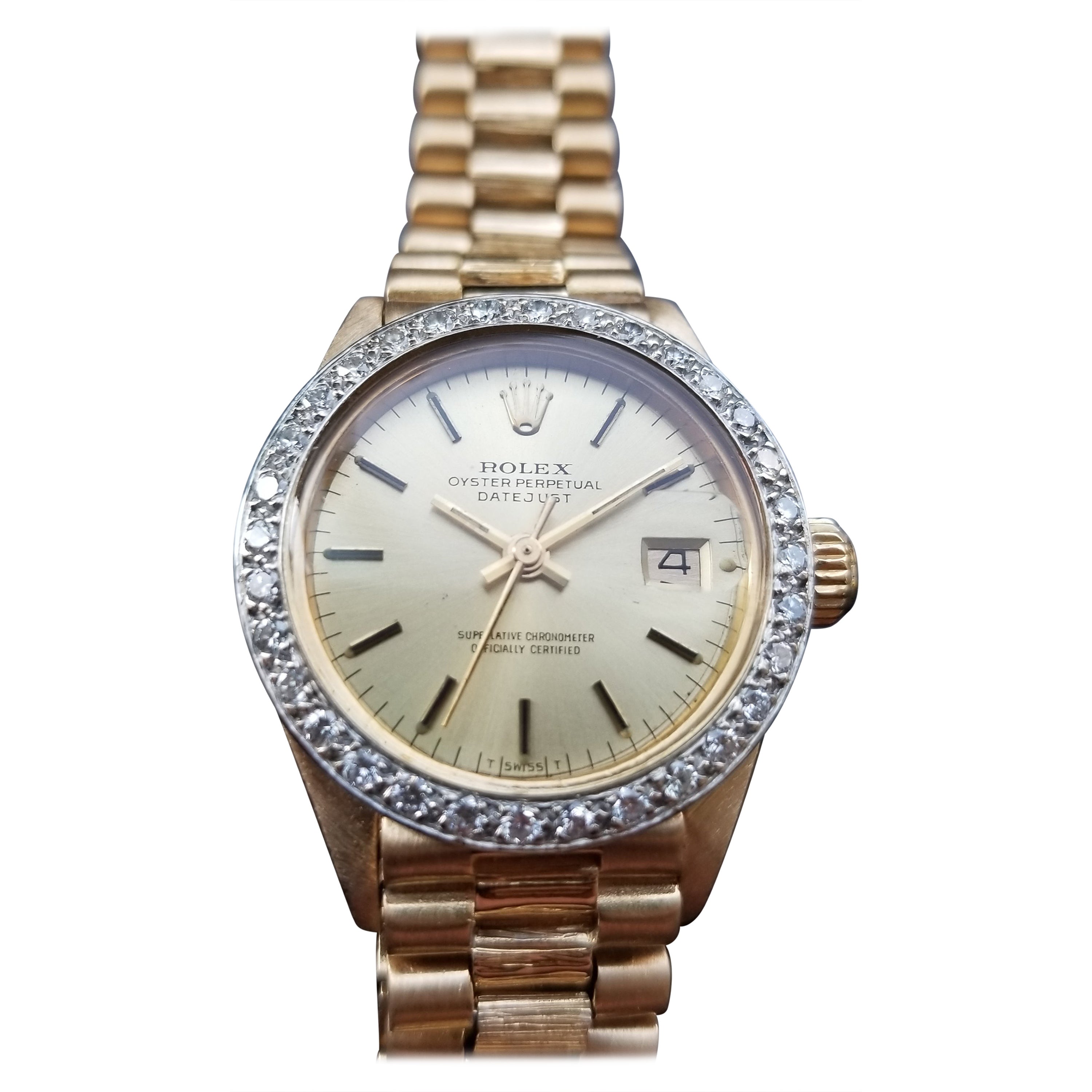 Rolex Ladies 18K Gold Datejust Automatic Wristwatch, 2004 For Sale at ...