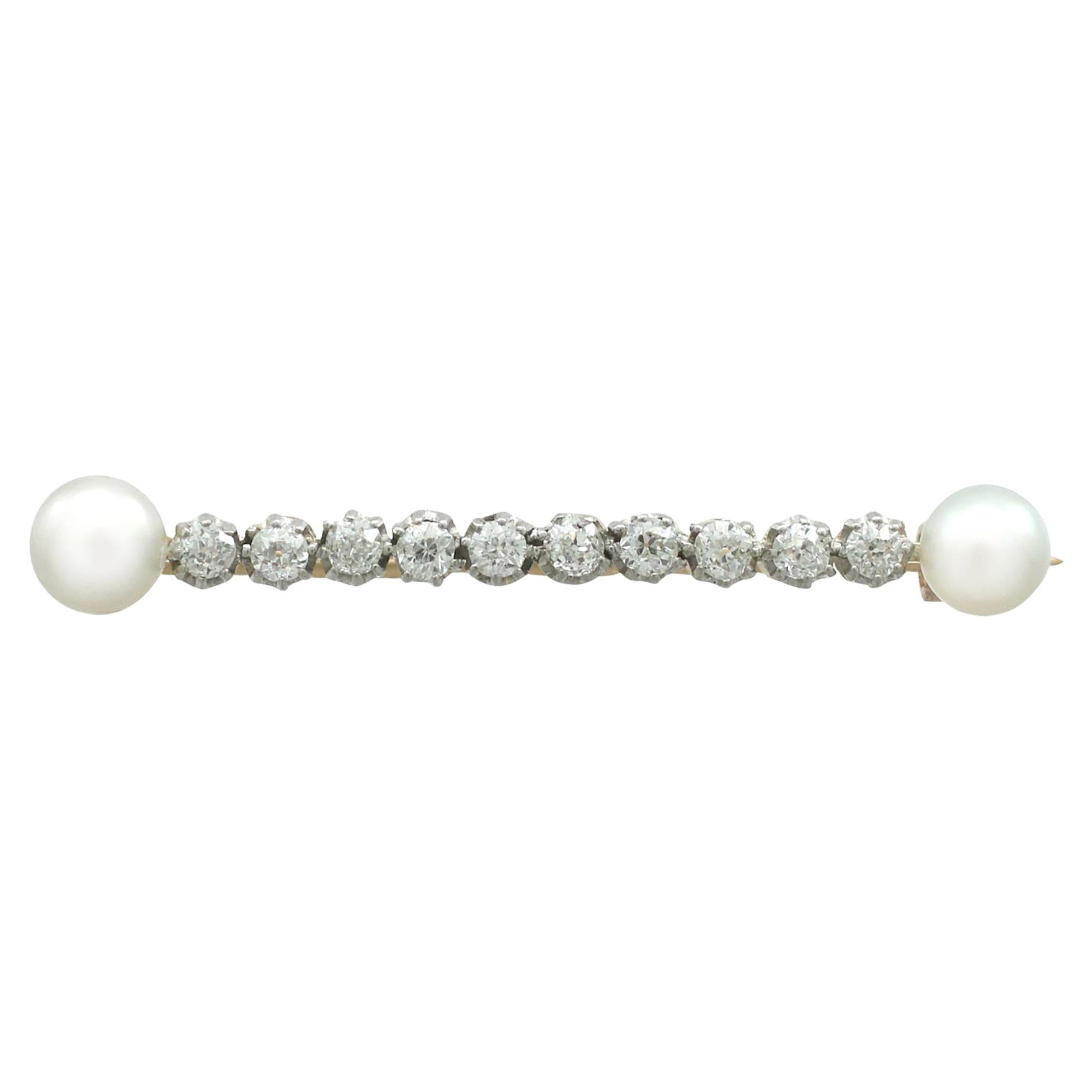 Magnificent Pearl and Diamond Set Gold Flower Brooch For Sale at 1stDibs