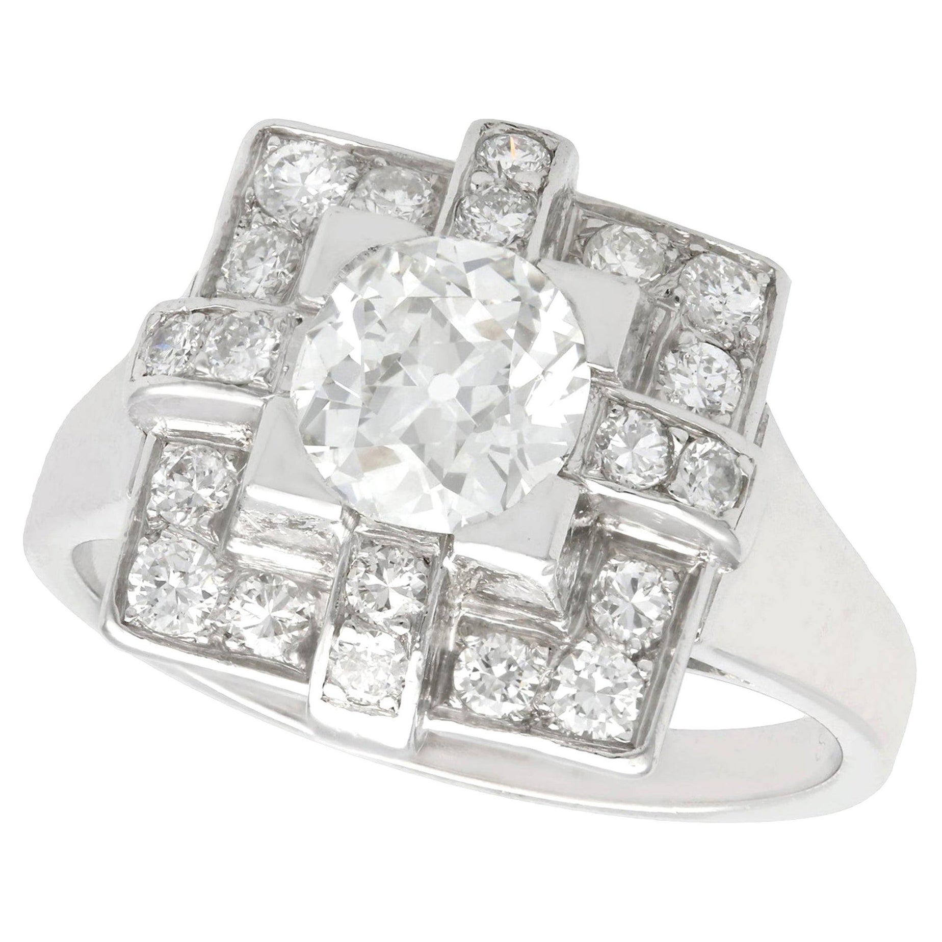 1940s 8.5 Carat London Blue Topaz Solitaire and Platinum Ring For Sale ...