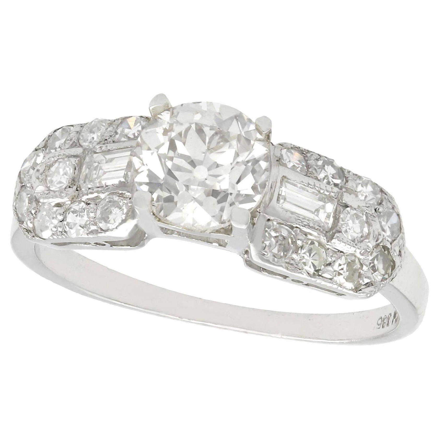 1940s Vintage 1.50 Carat Diamond and Platinum Ladies Cocktail Fob Watch ...