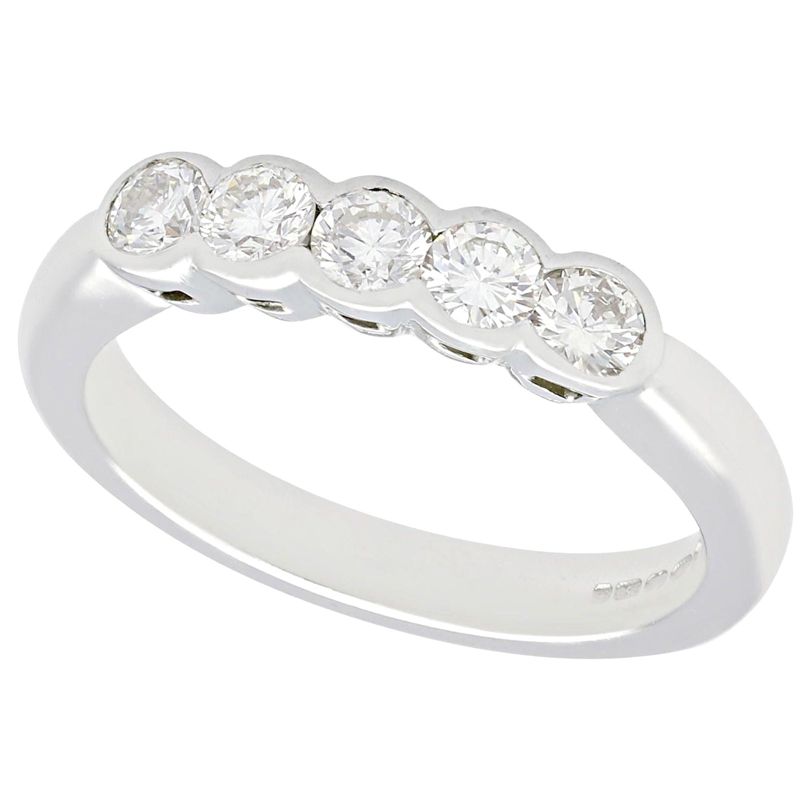 Antique Sapphire Diamond Gold Five-Stone Ring at 1stDibs