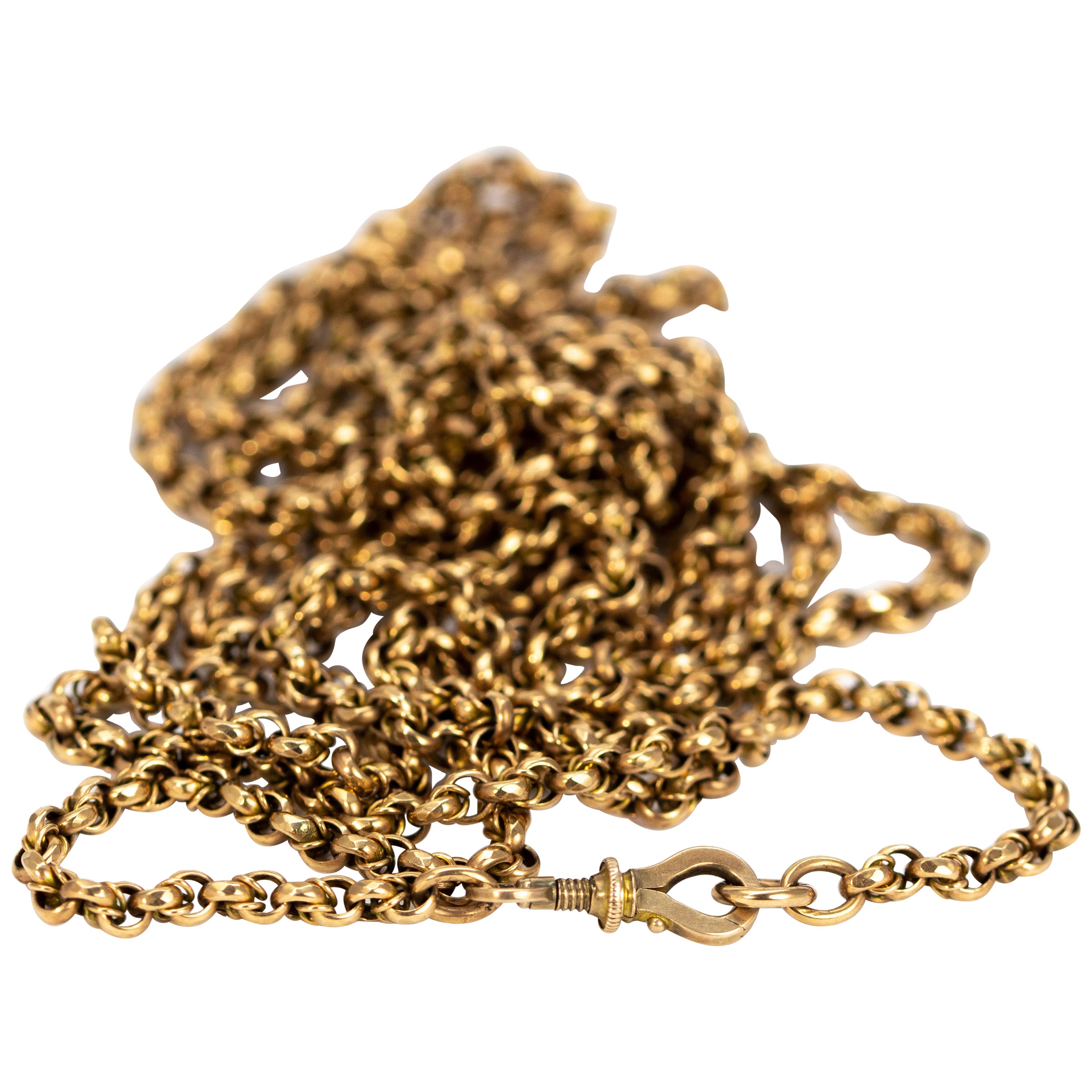 Victorian Russian Gold Handmade Chain 60" at 1stDibs