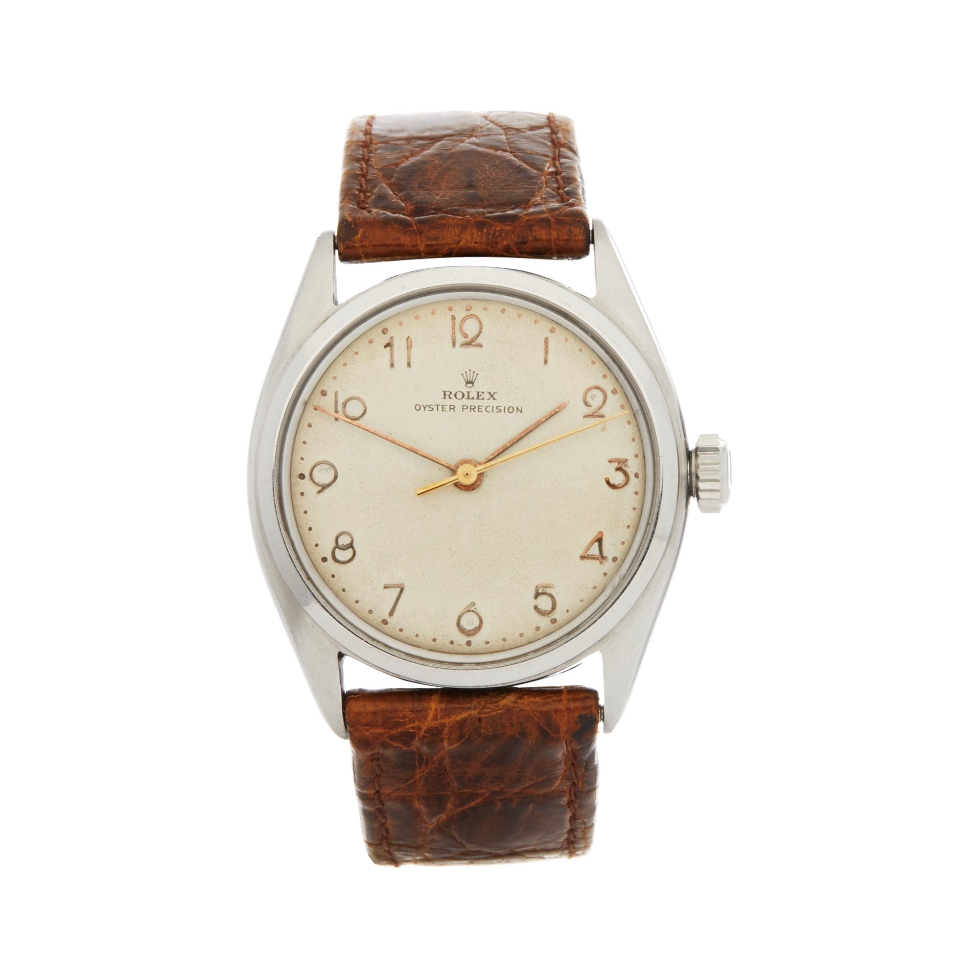 Rolex Stainless Steel Oversized Precision Bull's Eye Dial Wristwatch ...