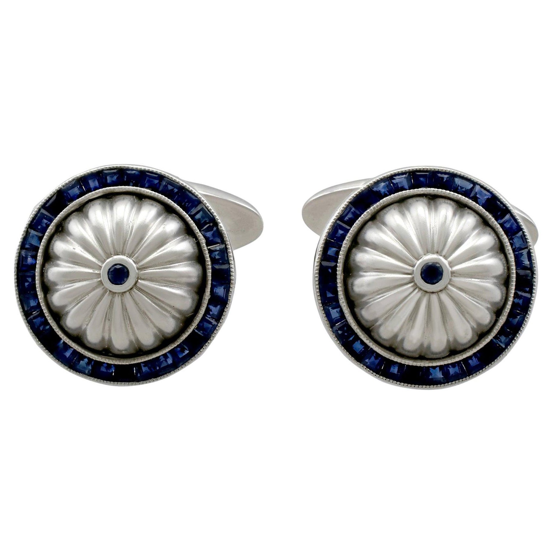 White Gold H Cufflinks For Sale at 1stDibs