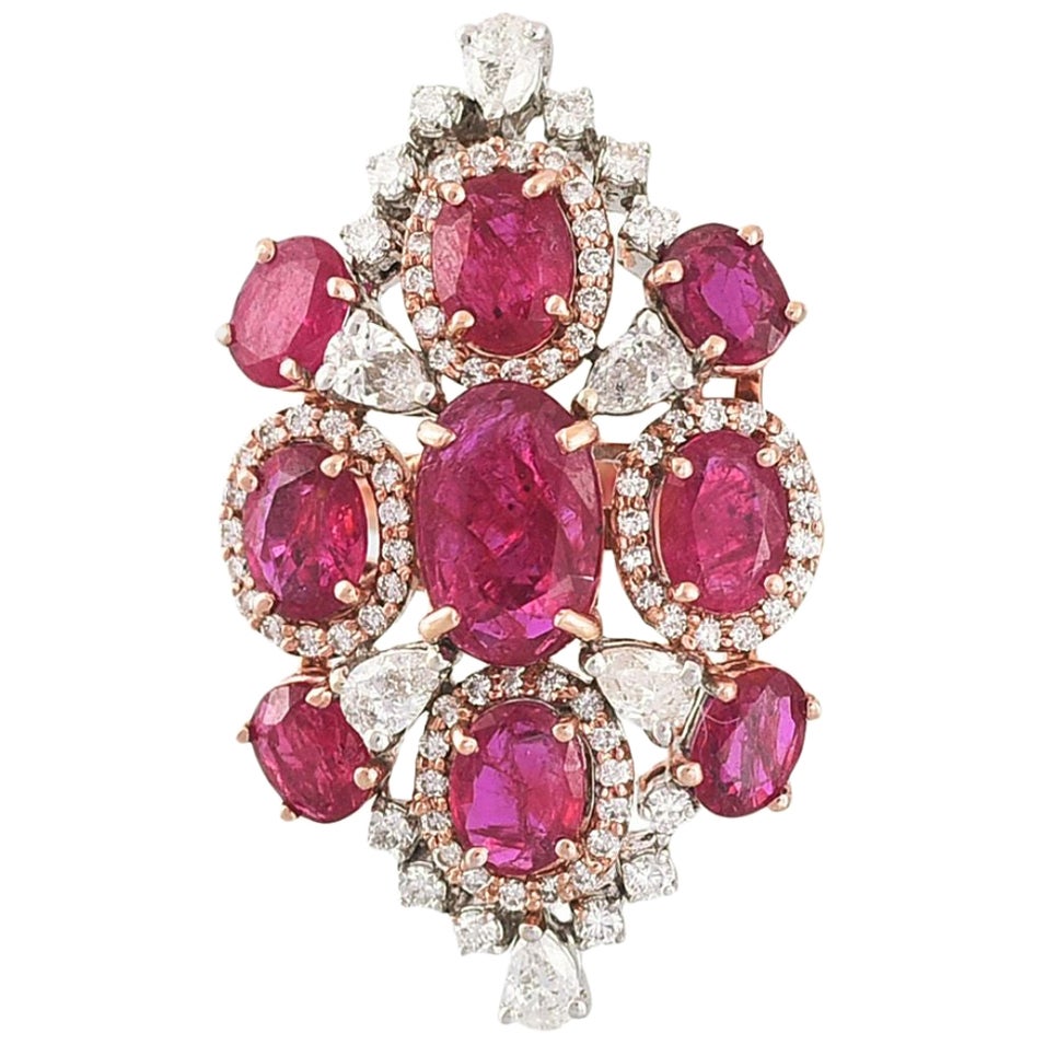 10 Carat Ruby and Diamond Cocktail Ring For Sale at 1stDibs