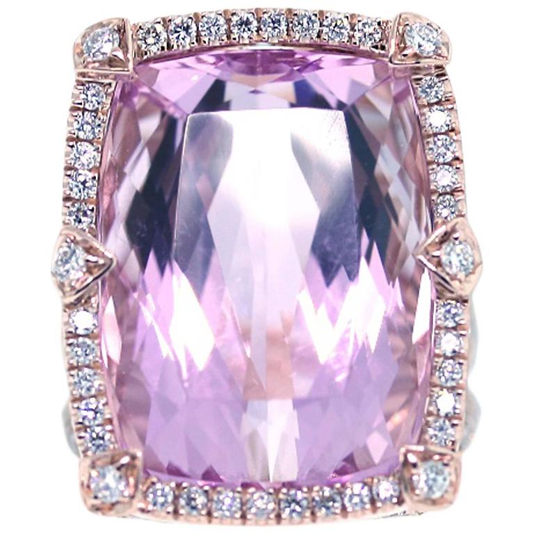 Kunzite Gold Cocktail Ring at 1stDibs