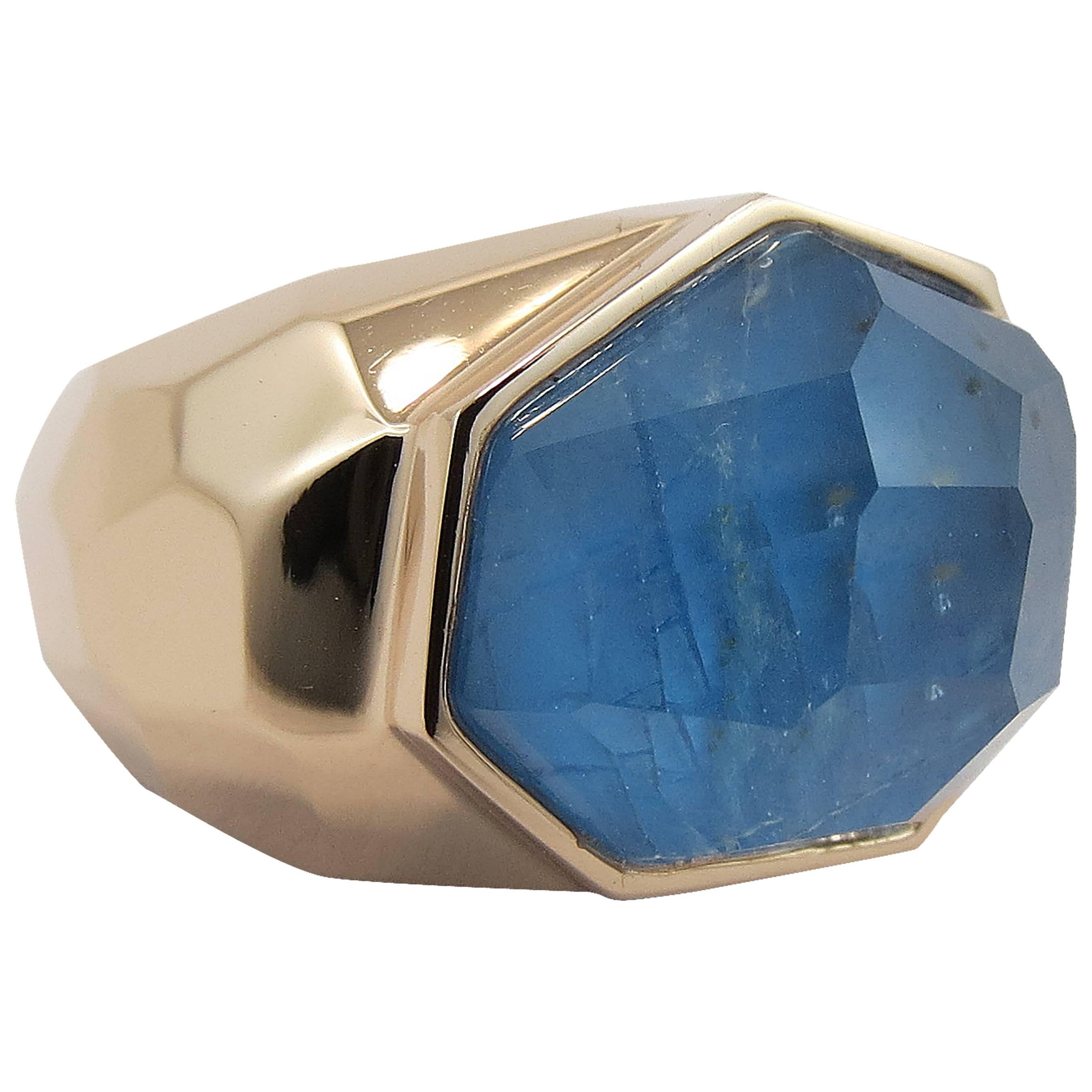 Modern Diamond Paved Gadroon 18 Karat Rose Gold Massive Ring For Sale ...