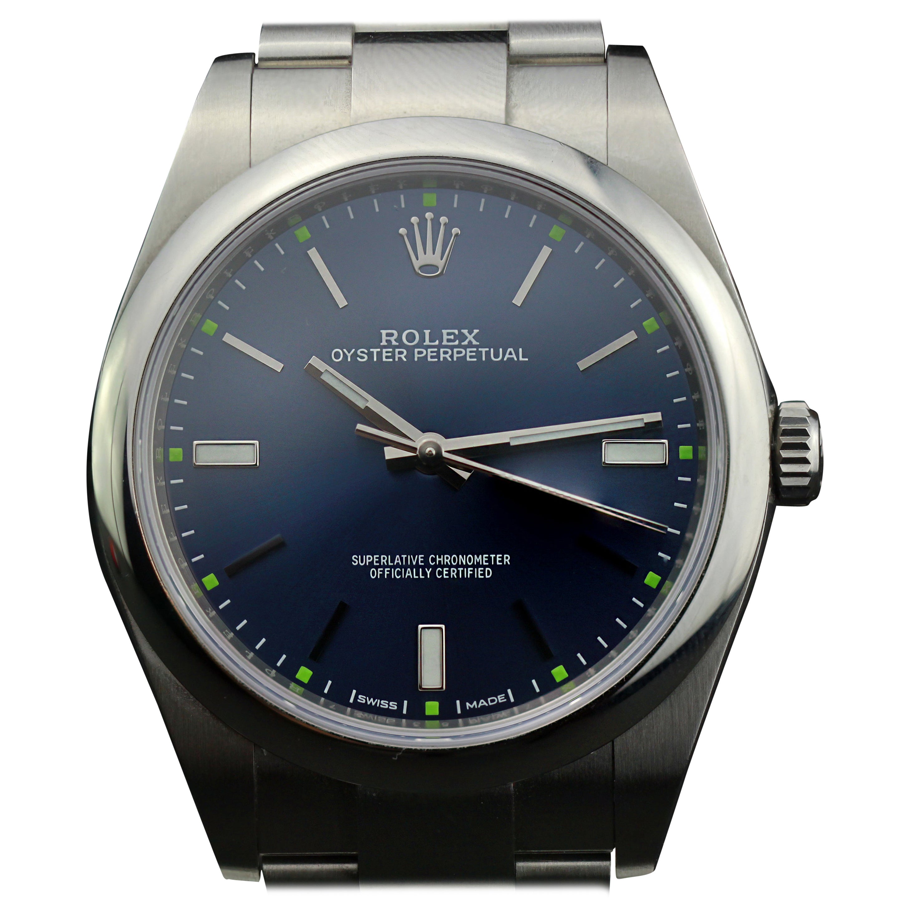 Rolex Oyster Perpetual Red Grape Dial Steel Men's Watch 114300 Box Card ...