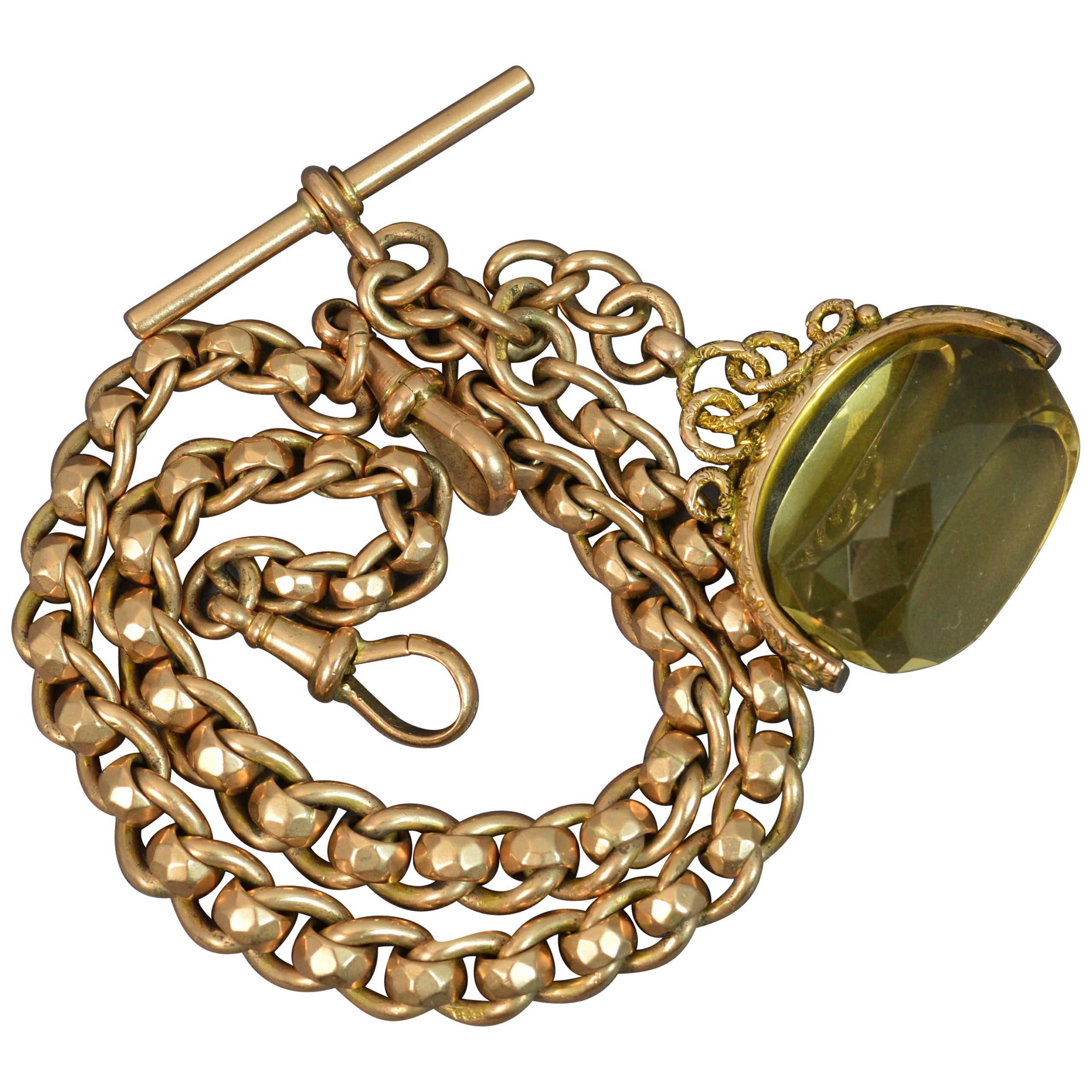 Antique Gold Fancy Double Prince Albert Chain at 1stDibs