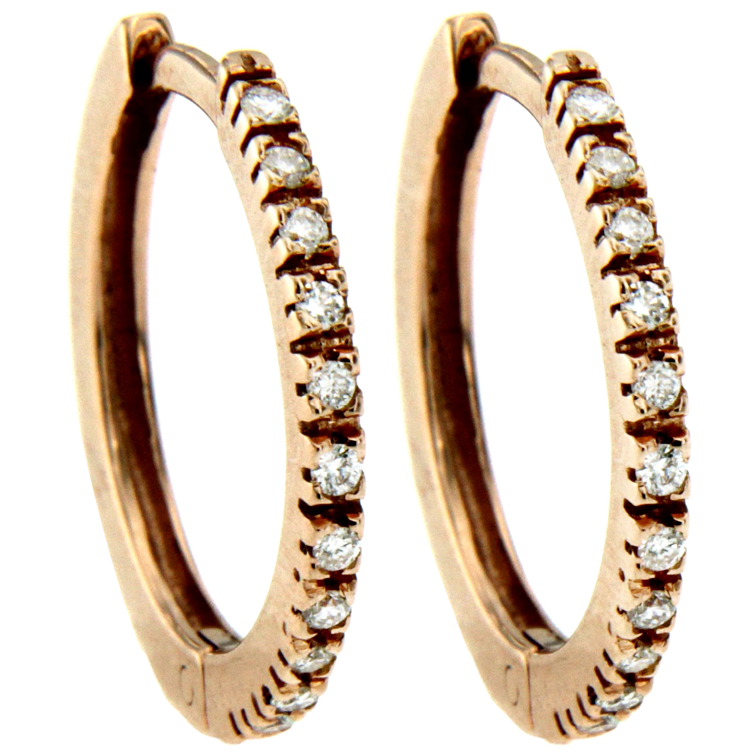 Gold Diamond Hoop Earrings For Sale at 1stDibs