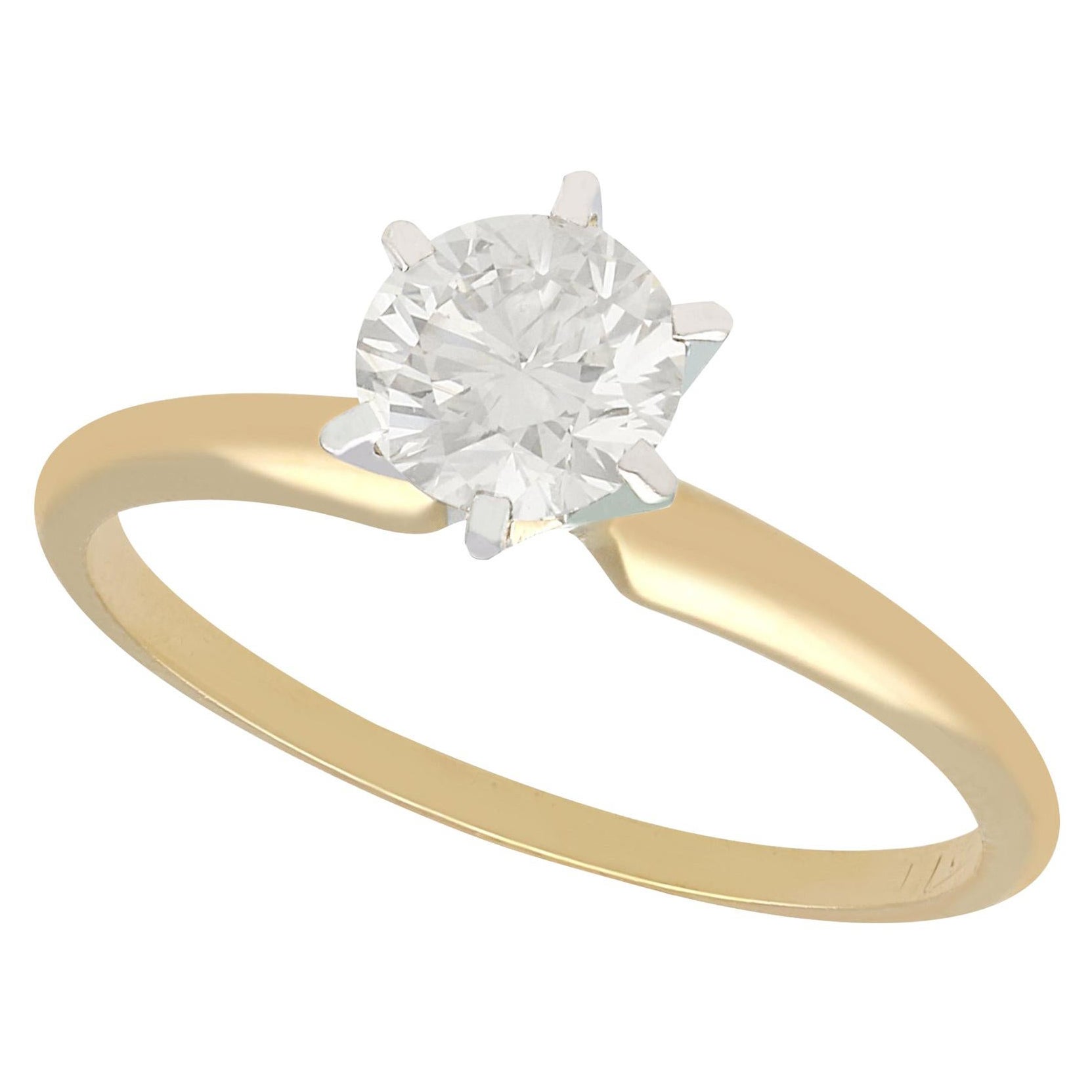 Diamond Solitaire Ring, 14 Yellow and White Gold Raised Setting, .05 ct ...