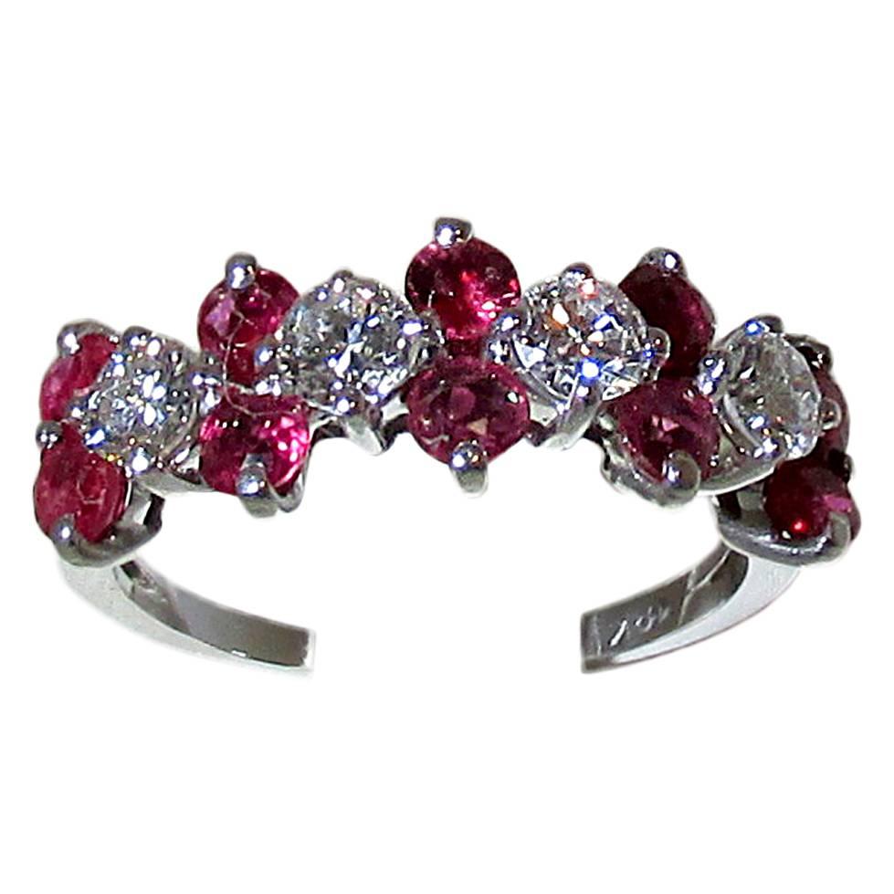 Fine ruby diamond gold band ring at 1stDibs