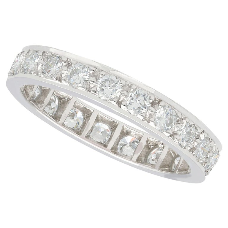 Diamond Full Eternity Engagement Ring in White Gold For Sale at 1stDibs
