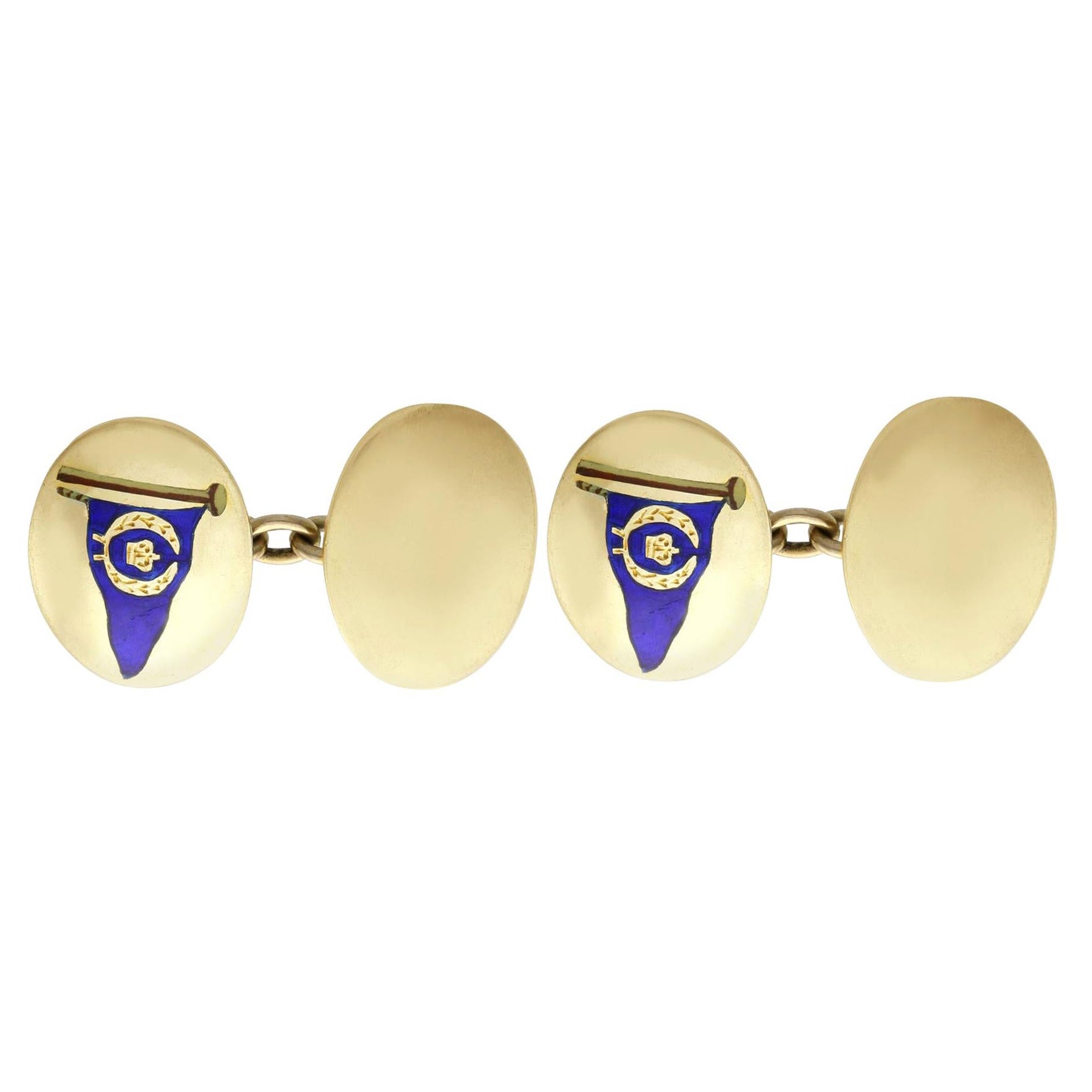 Vintage Yellow Gold and Enamel Cufflinks For Sale at 1stDibs | link up ...