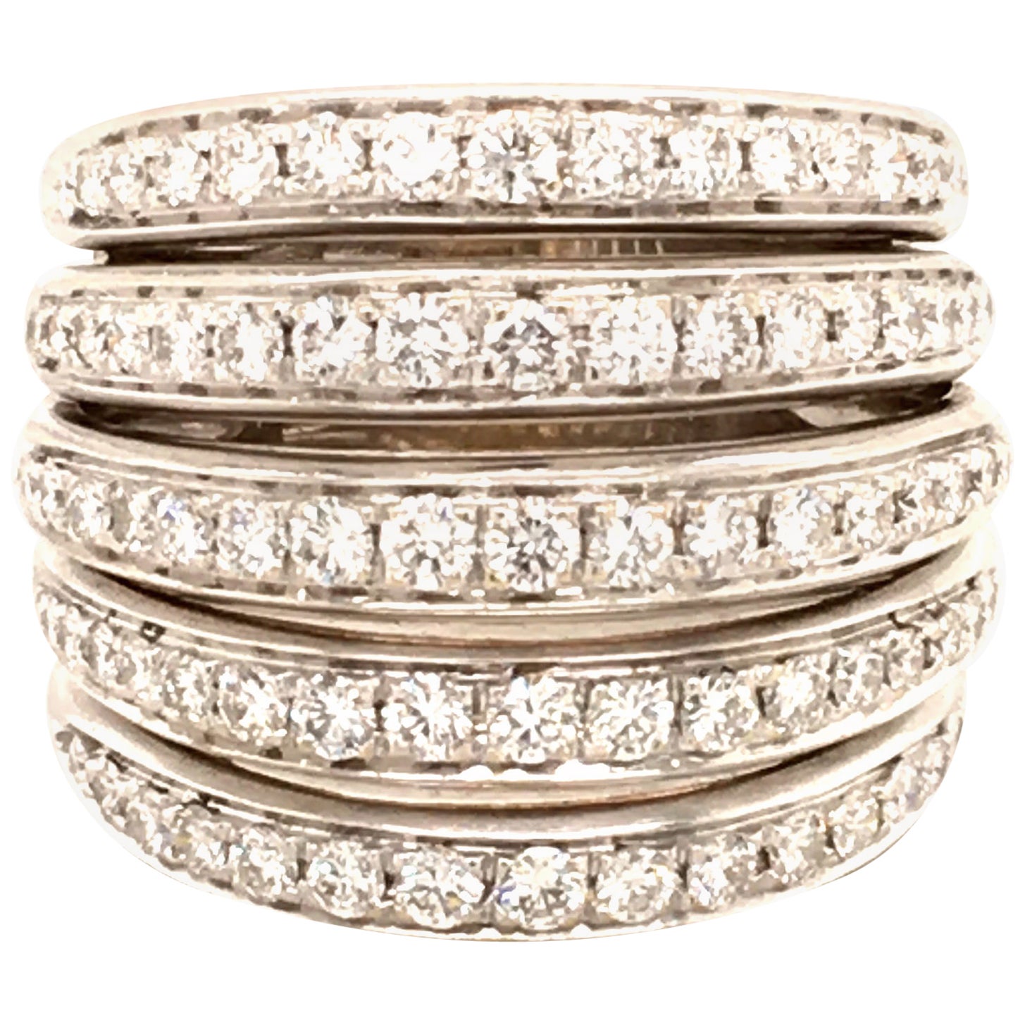 Sapphire Diamond Gold Dome Ring at 1stDibs