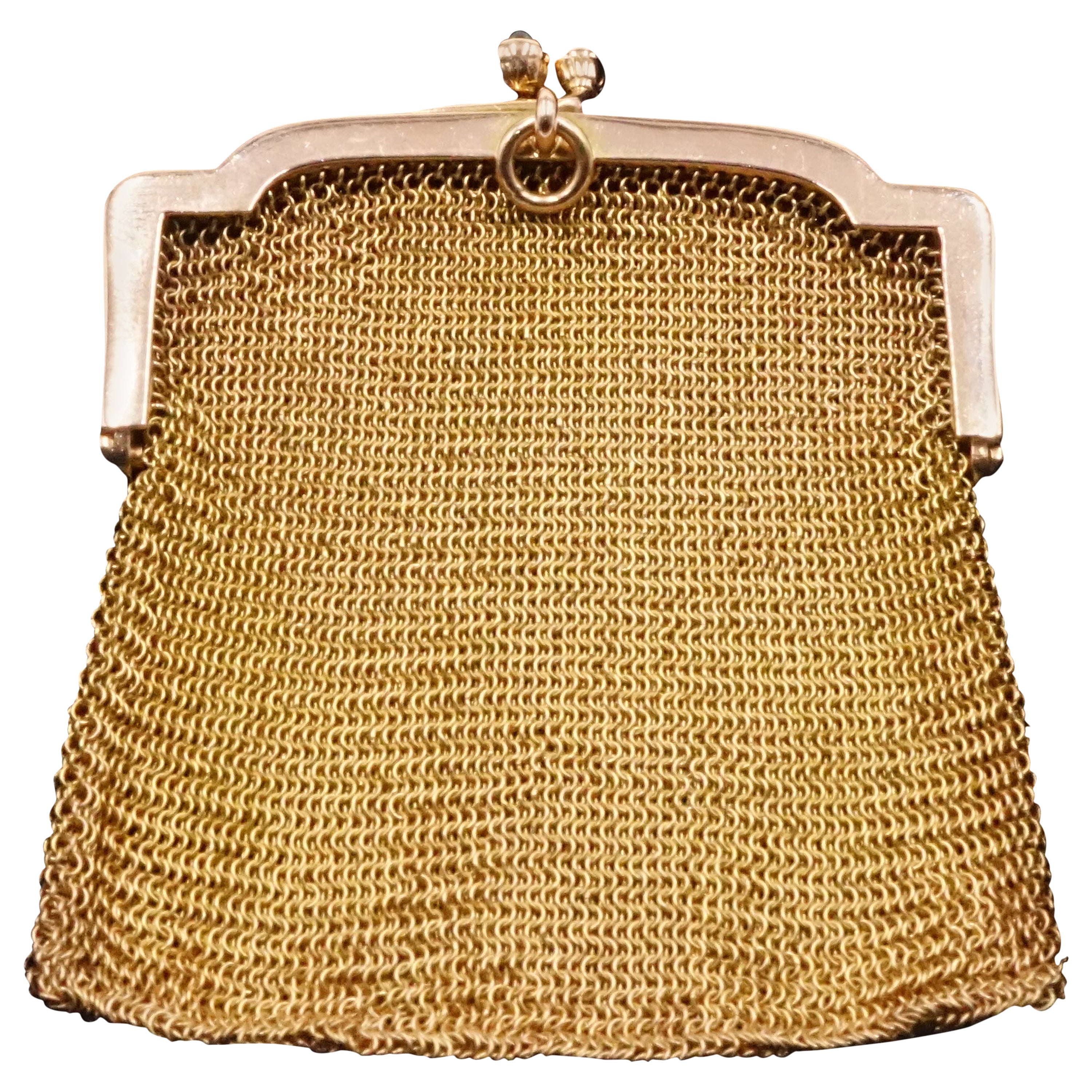 Antique Blue Sapphire Gold Mesh Bag Evening Purse at 1stDibs