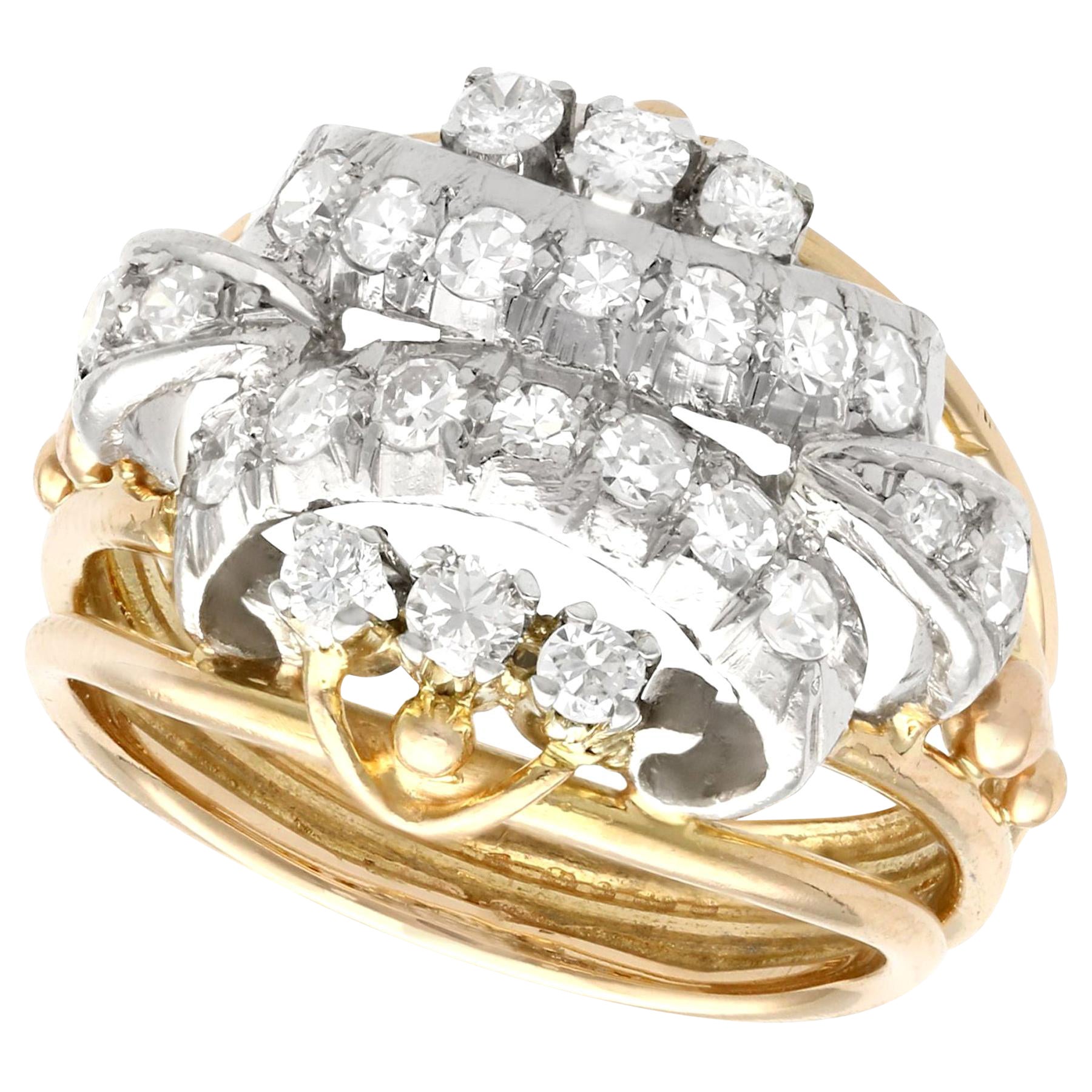 1950s, Diamond and Yellow Gold Cocktail Ring For Sale at 1stDibs ...