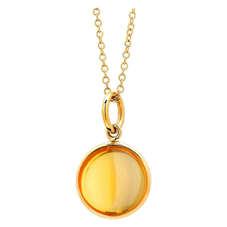 Syna Yellow Gold Citrine Chakra Charm Pendant For Sale at 1stDibs