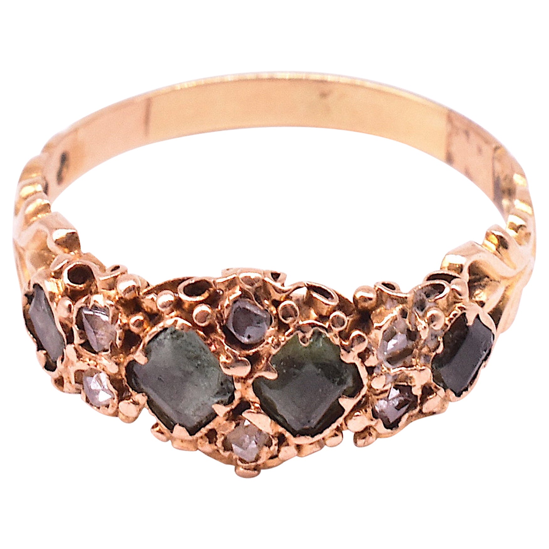 Large Peridot Diamond Ring For Sale at 1stDibs
