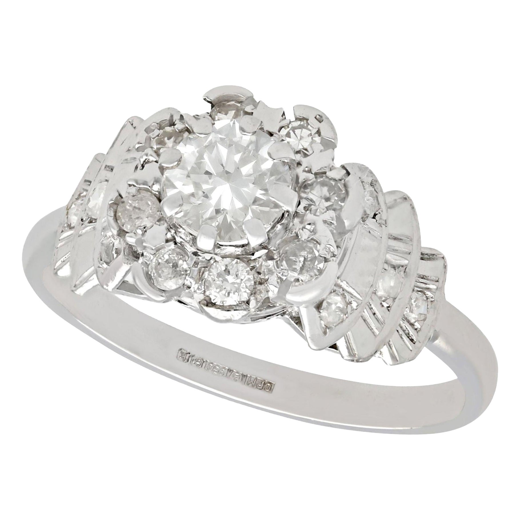 1.03 Carat Emerald and Diamond 18K Gold and Sterling Turkish Cocktail ...