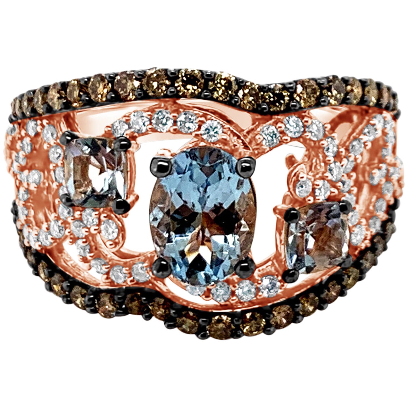 Le Vian Ring Fire Opal White Diamonds Chocolate Diamonds 14 Karat Gold ...