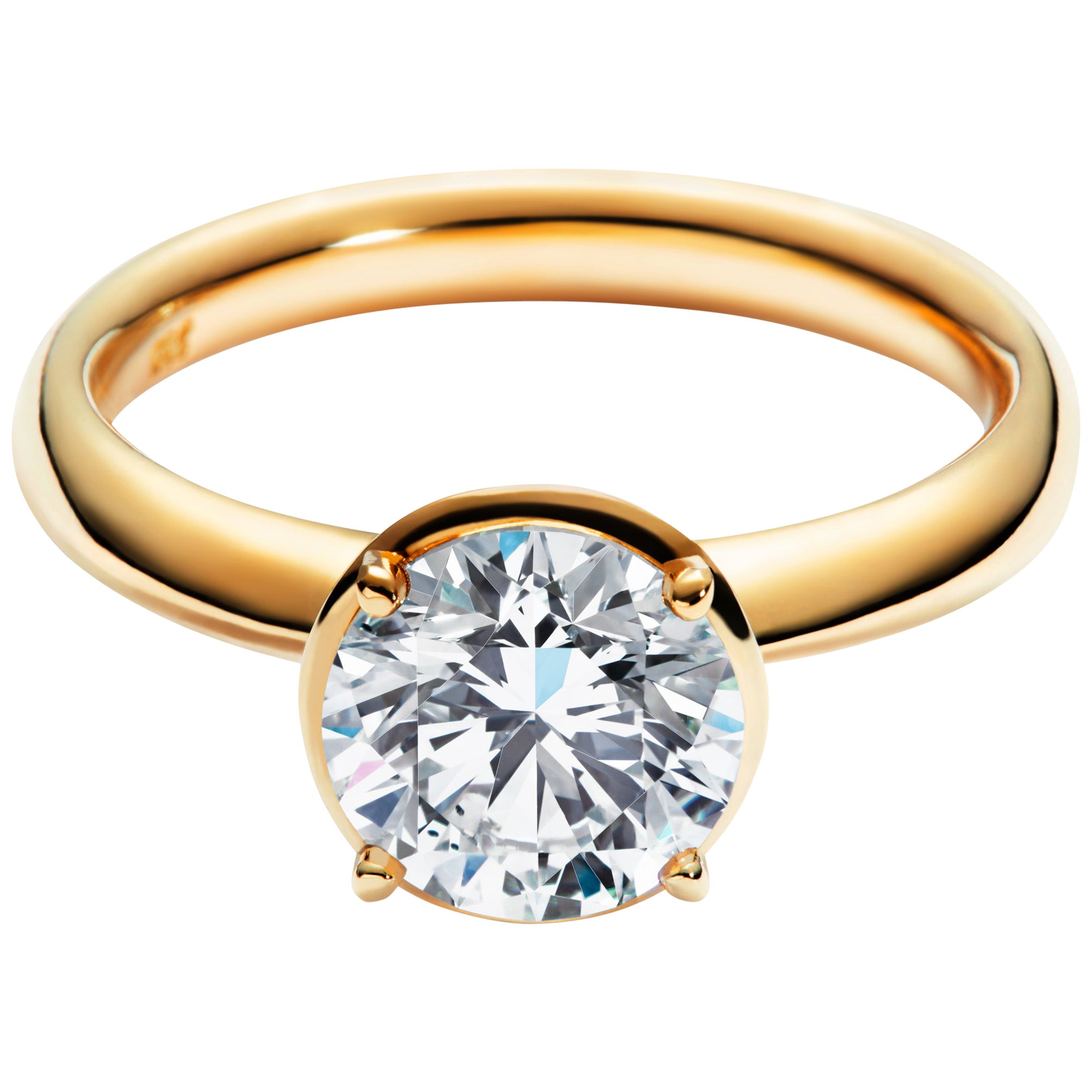 5ct Solitaire Traceable Diamond Ring In 18 Karat Yellow Gold By Rocks ...