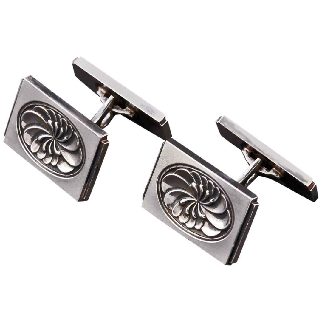 Georg Jensen Sterling Cufflinks Designed by Pilstrup at 1stDibs