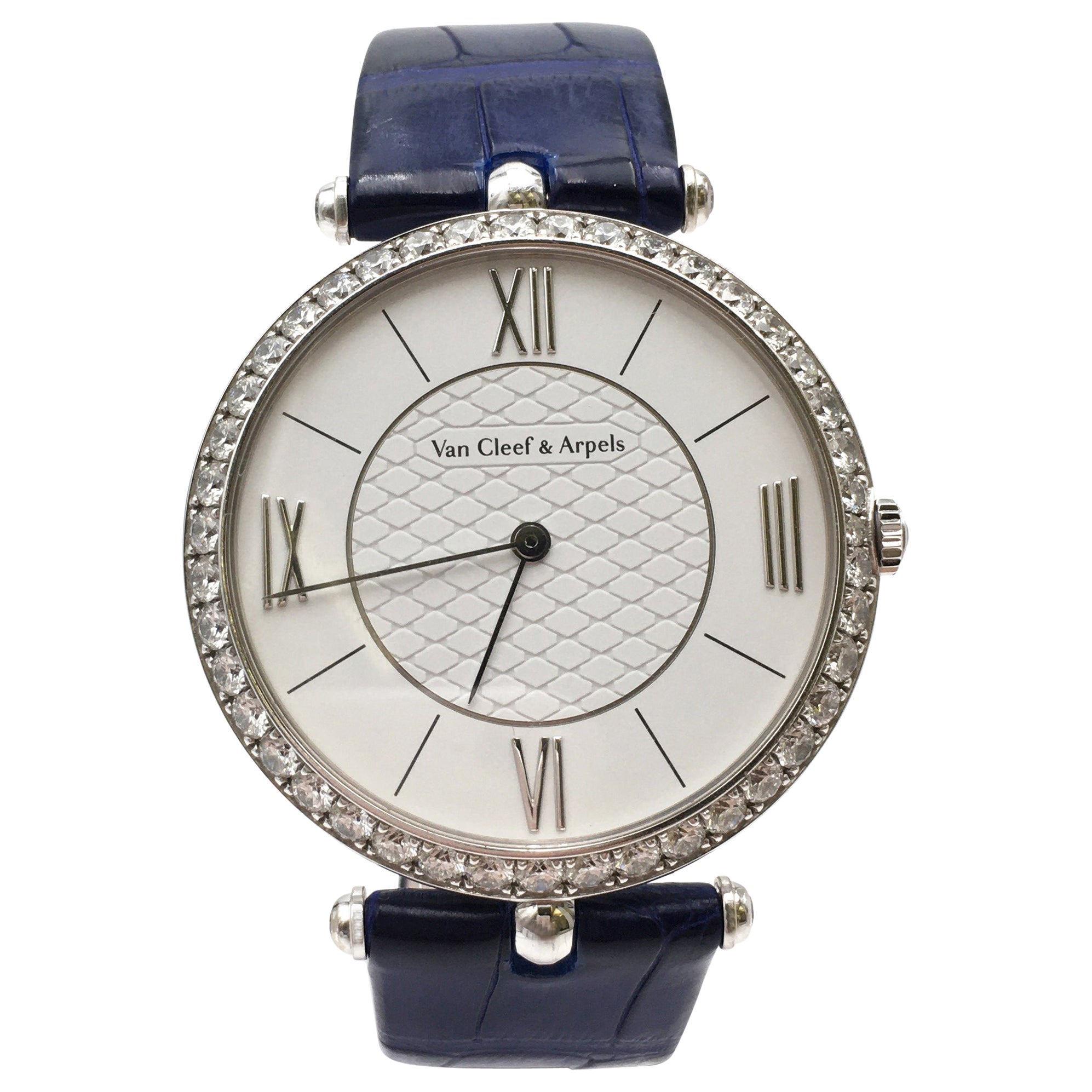 Vintage Van Cleef and Arpels Gold Diamond Watch with Sapphire, circa ...