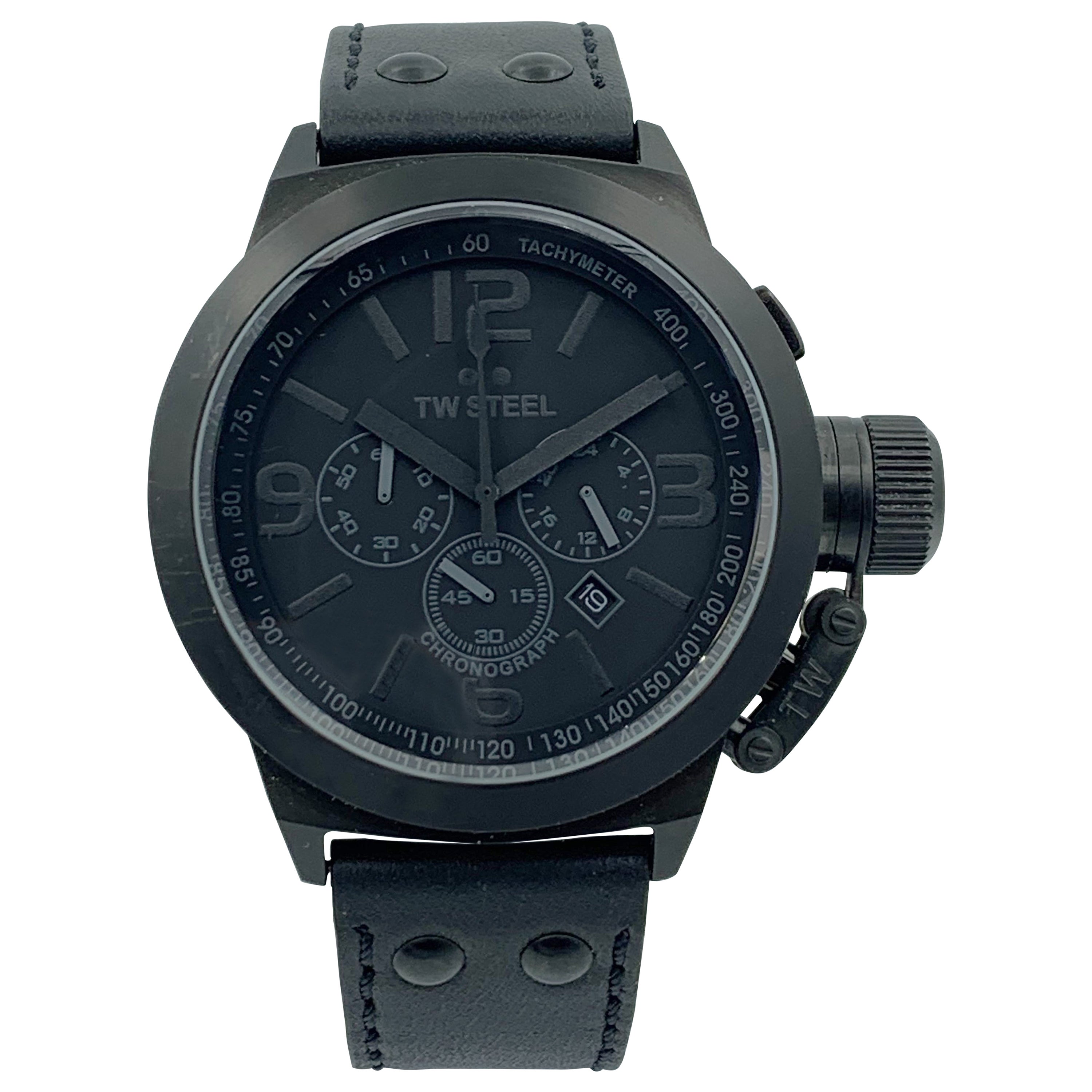 TW Steel CEO Canteen Black Dial Leather Quartz Men's Watch TW6 For Sale at 1stDibs