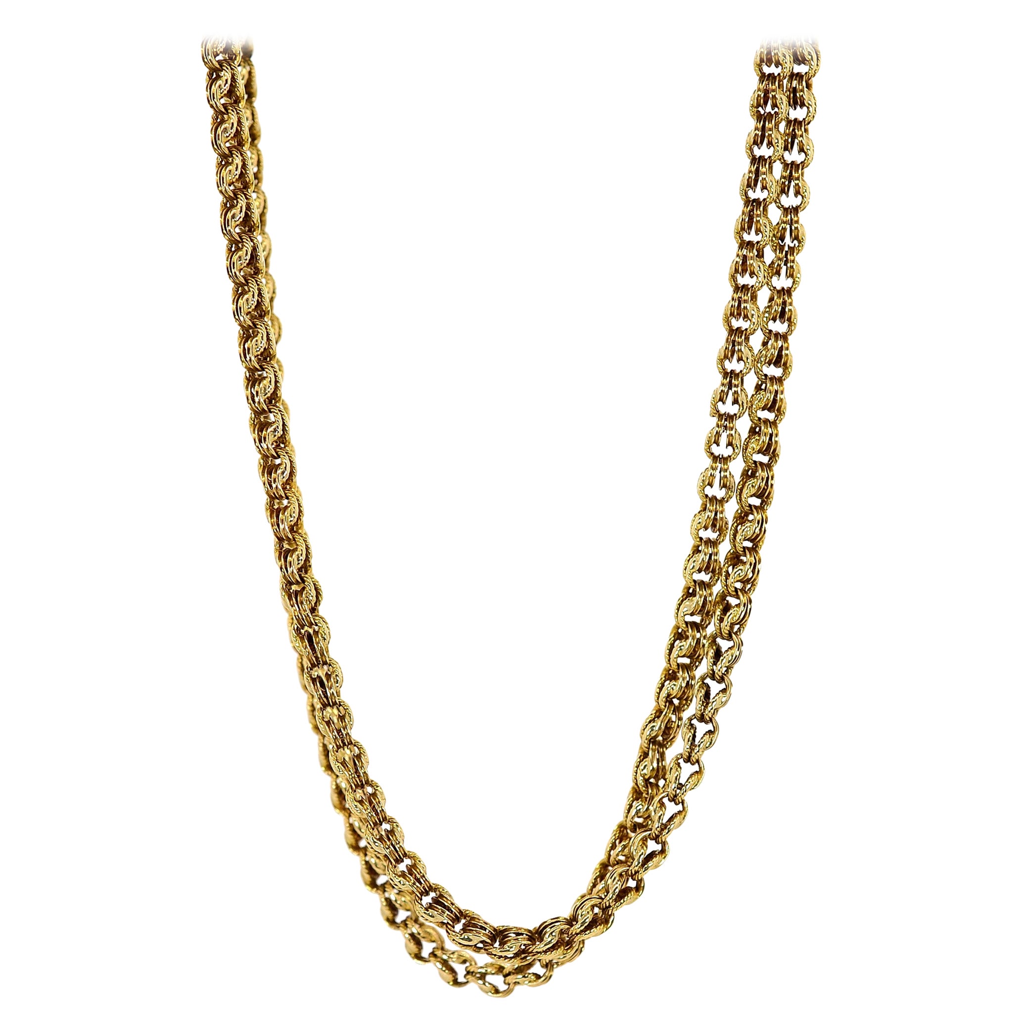 Victorian Russian Gold Handmade Chain 60" at 1stDibs