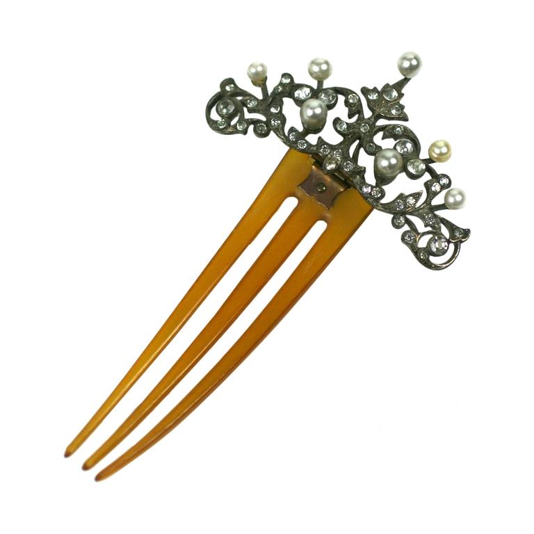 Edwardian Paste Hair Comb at 1stDibs