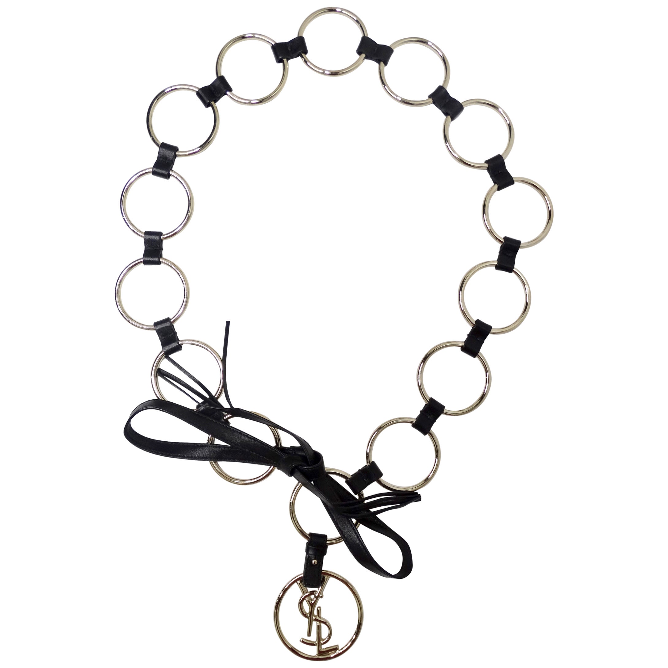 Yves Saint Laurent Men's Reversible Calfskin with Gold Hardware Belt ...