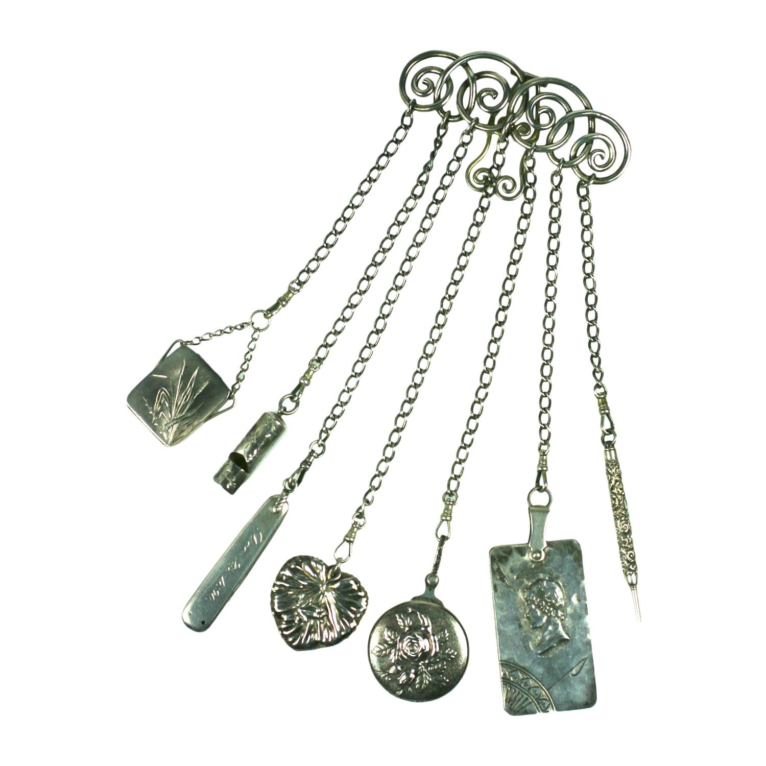 Lovely Victorian Sterling Chatelaine For Sale at 1stdibs