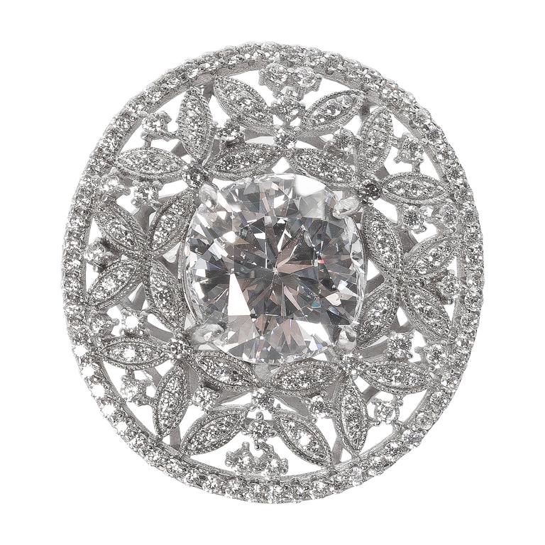 Amazing Large Faux Diamond Edwardian Style Dinner Ring For Sale at 1stDibs