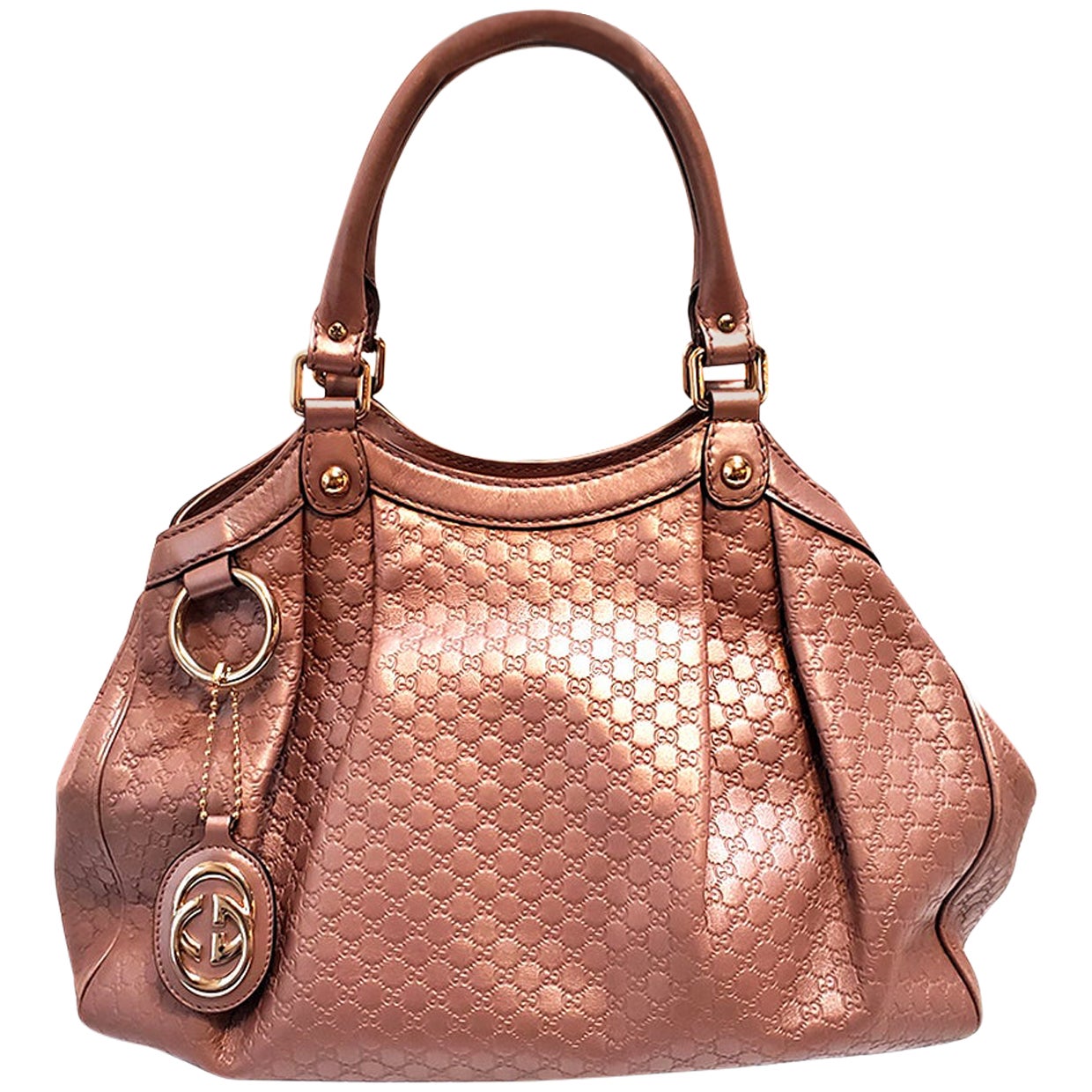 Gucci Brown Monogram Handbag Guccissima Vintage Bag at 1stDibs