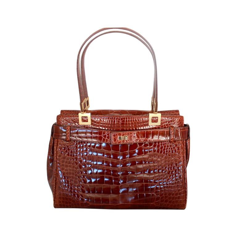 Suen Cooper Brown Alligator Shoulder Bag - GHW at 1stDibs