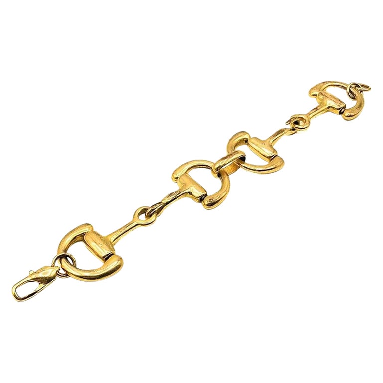 Vintage Chunky Gold Snaffle and Bit Bracelet 1970s For Sale at 1stDibs