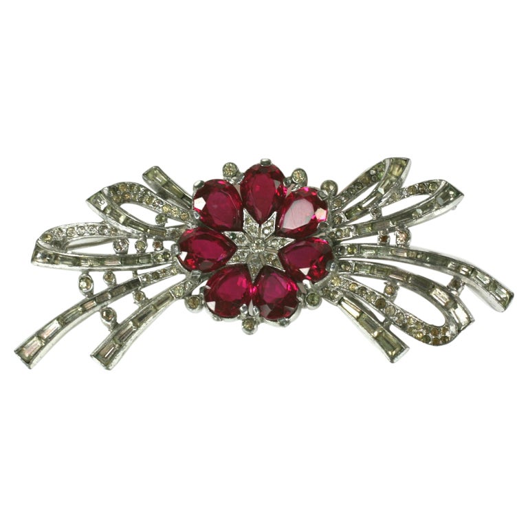 Trifari Ruby Baguette Spray, Alfred Phillipe For Sale at 1stDibs
