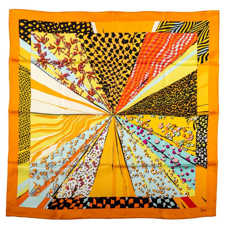 Dior Multiple Patterns Silk Scarf For Sale at 1stDibs