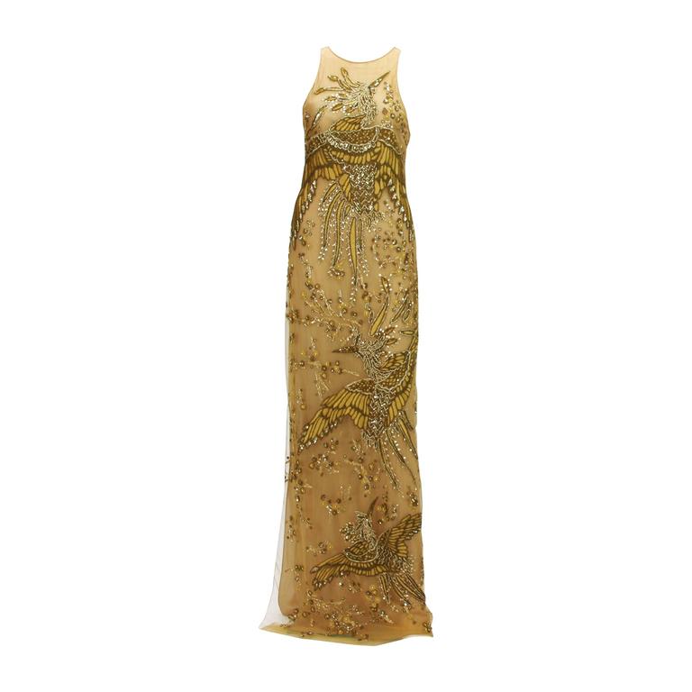 NEW INCREDIBLE EMILIO PUCCI FULLY BEADED and EMBROIDERED GOWN at 1stDibs