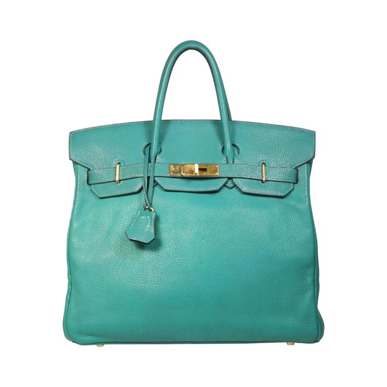HERMES Emerald Teal Birkin with Gold Tone Hardware at 1stDibs
