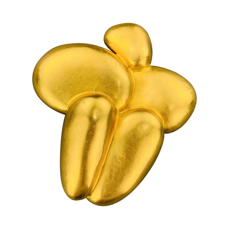 Vintage Gold Tone Abstract Figure Pin For Sale at 1stDibs