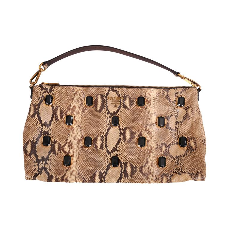 Prada Python Skin Bag or Clutch with Jewels at 1stDibs
