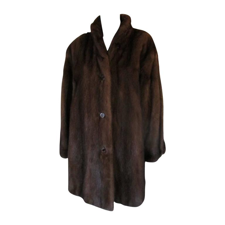 Beautiful "Balmain Paris" brown mink fur coat at 1stDibs