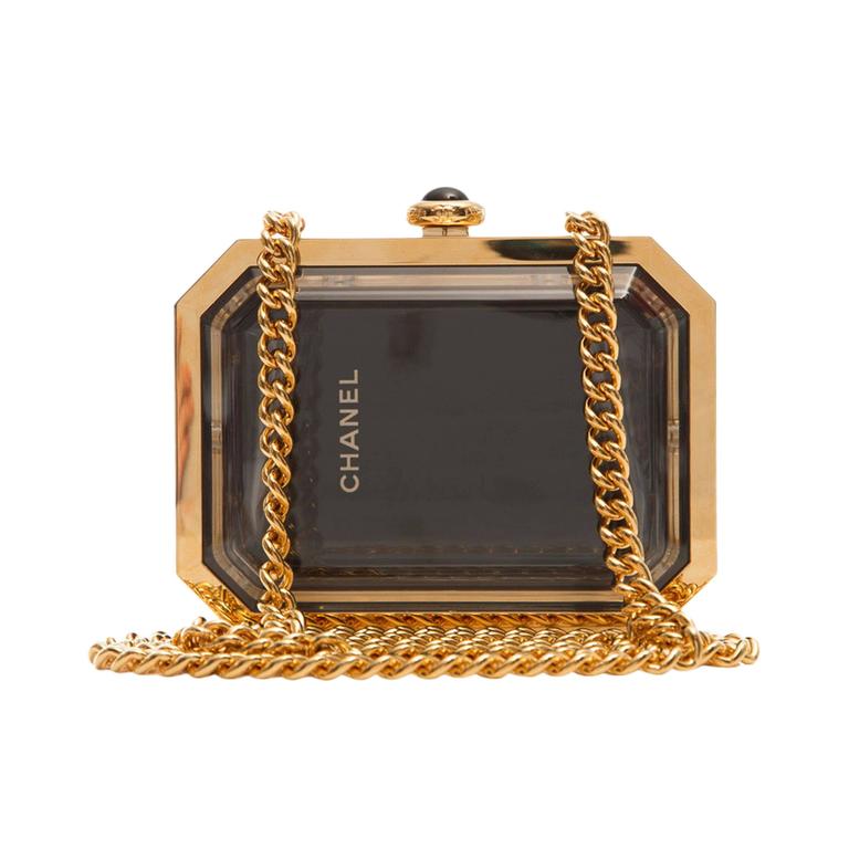 Chanel Gold and Black Transparent Box Bag at 1stDibs
