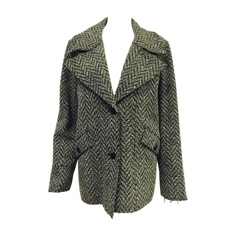 Chanel Fall 2008 Black and White Wool Tweed Jacket at 1stdibs