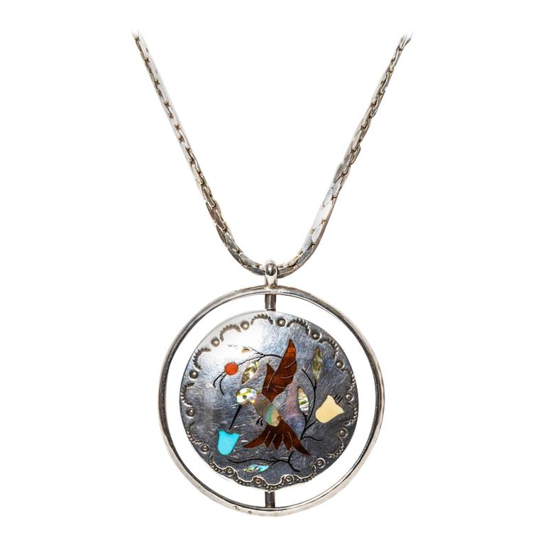 Vintage Jake Livingston Zuni Spinner Pendant at 1stDibs | jake ...