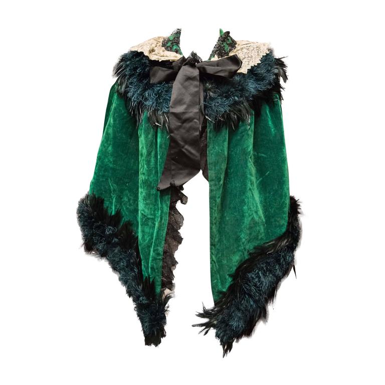 Green Velvet Victorian Cape For Sale at 1stdibs