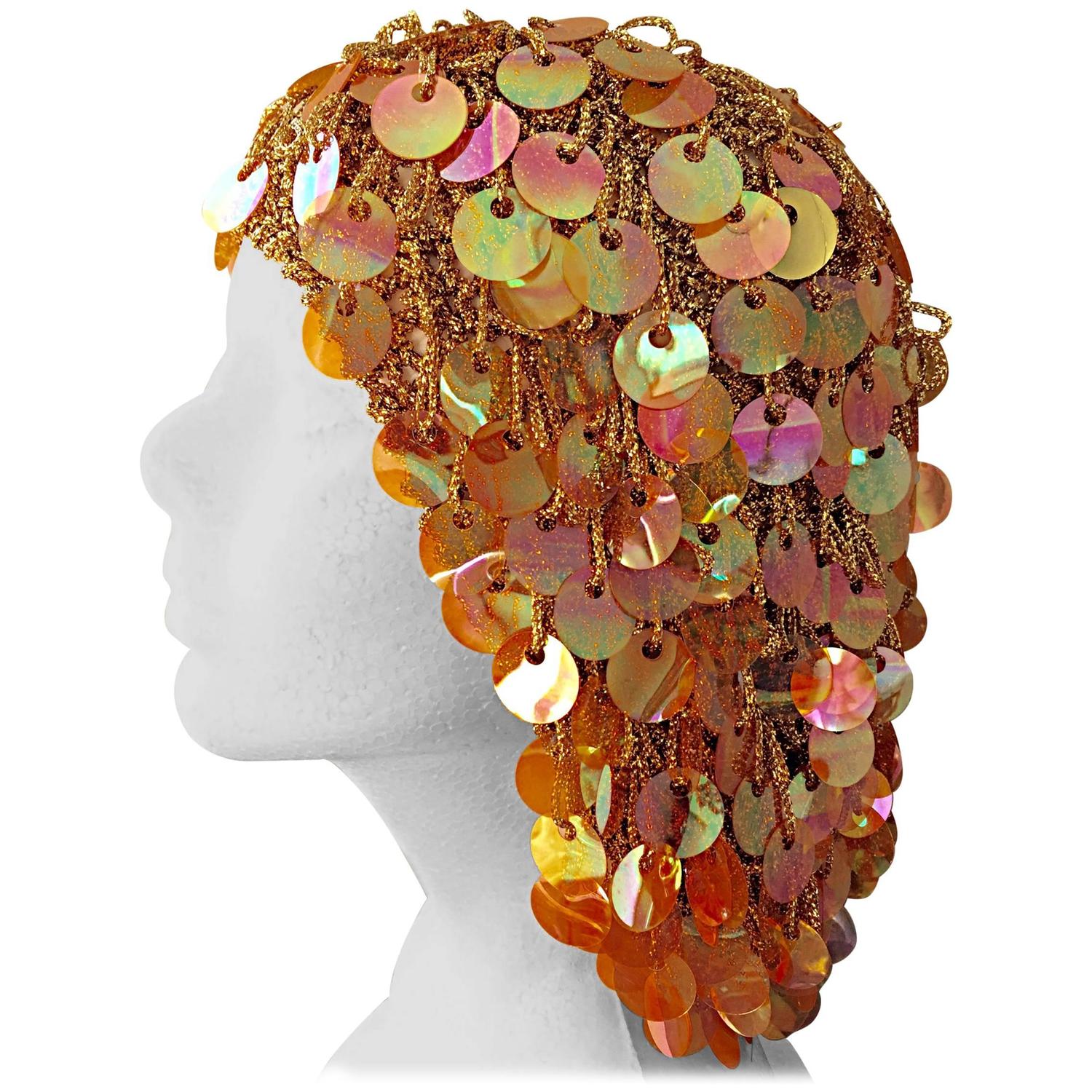 Amazing 1970s Paillettes Made in Italy Sequin Gold 70s Slouchy Vintage ...