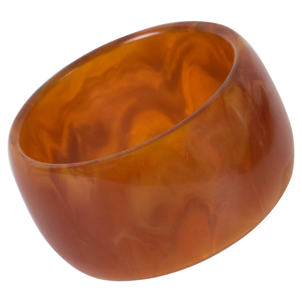 French Artisan Designer Massive Crystal Clear Lucite Carved Bracelet ...